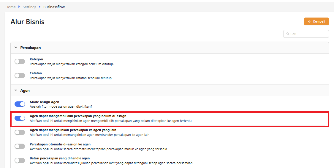 Cara Distribusi Chat ke Agen
